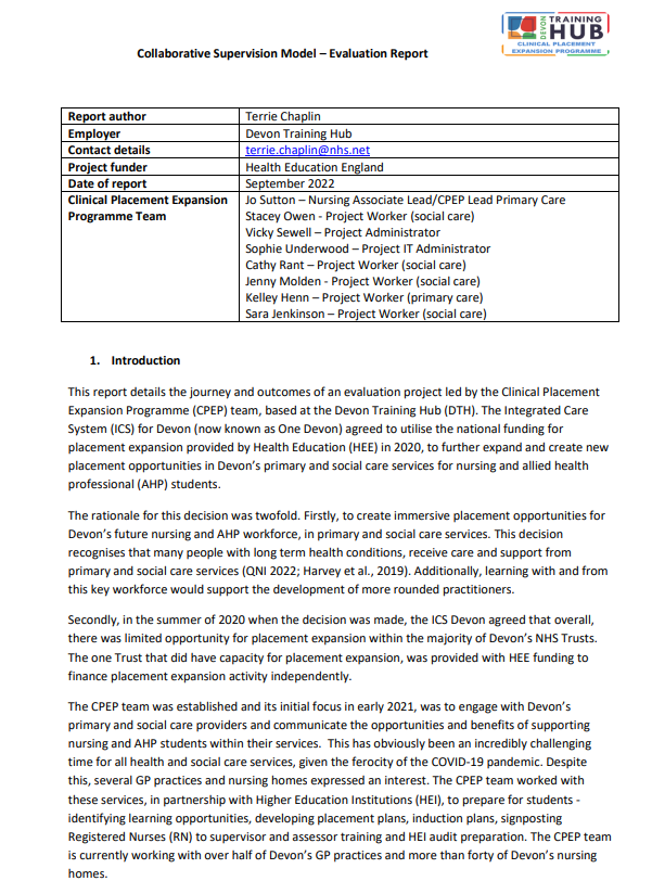 Collaborative Supervision Model Report | Devon CPEP Legacy Resources ...